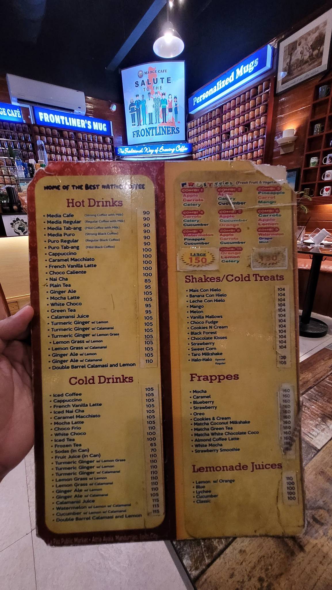 Carta de Madge Cafe, Iloílo, Shops at Atria