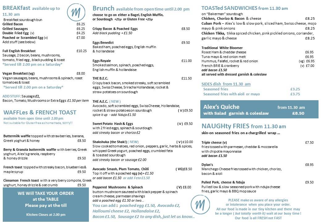 Menu at Maggie's Coffee & Kitchen cafe, Darlington