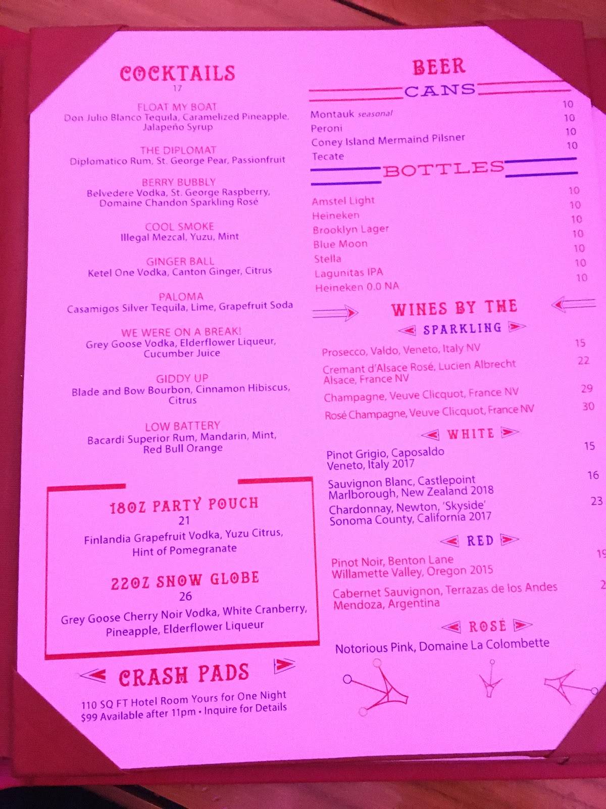 Menu at Magic Hour Rooftop Bar & Lounge, West New York