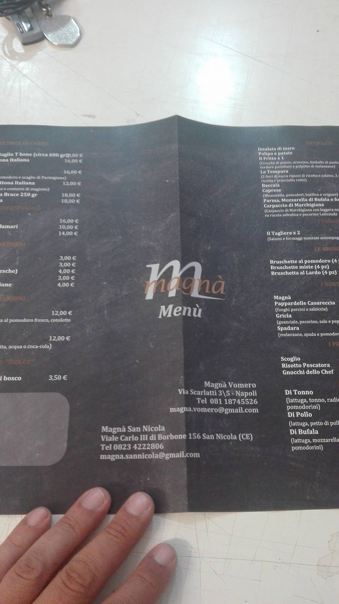 Menu da Magnà Vomero ristorante, Napoli