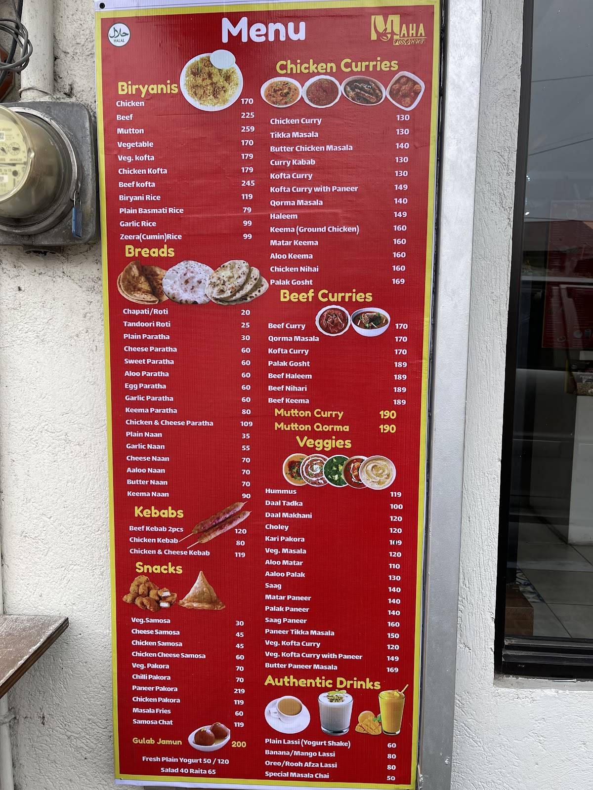 Carta del restaurante Maha Food Hub(Halal), Parañaque