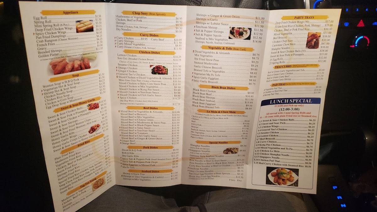 Menu at Main Garden Chinese Restaurant, Newmarket, 350 Davis Dr