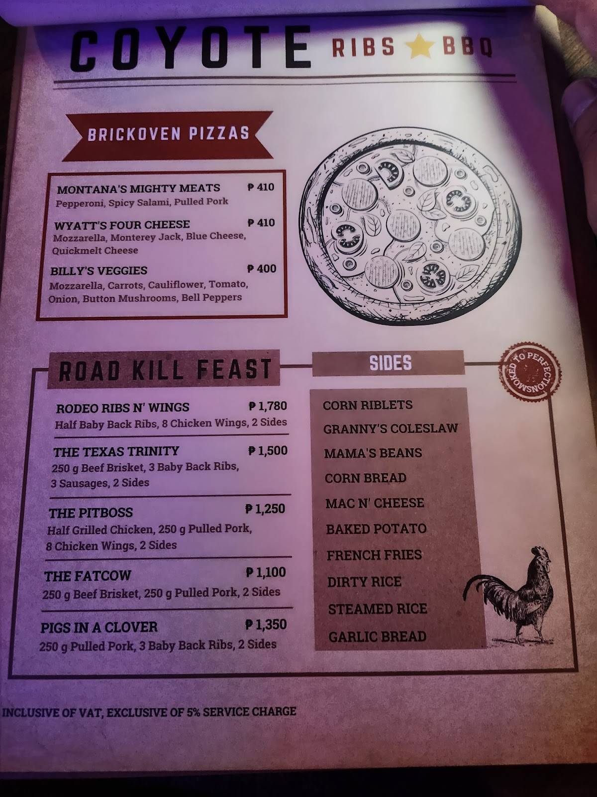 Menu at Coyote Ribs & Bbq, Makati