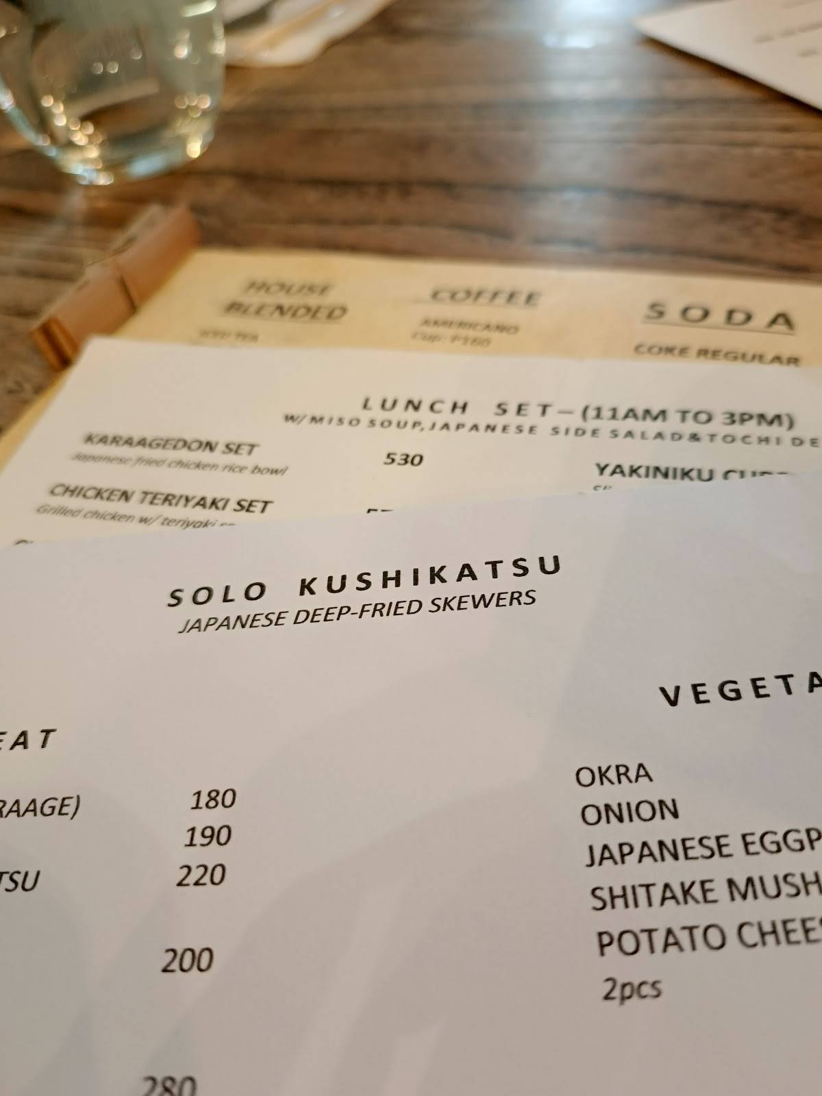 Menu at IKOMAI TOCHI restaurant, Makati