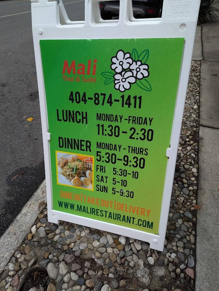 Menu at Mali Restaurant, Atlanta