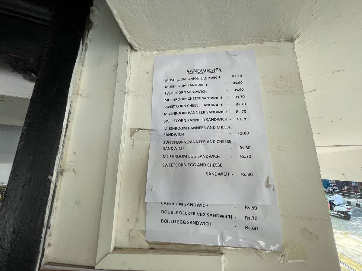 Menu at Mallu's Corner, Chennai