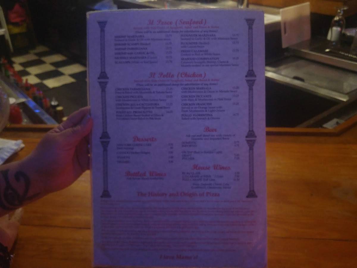 Menu at Mama's Pizza Italian Restaurant, Tarboro