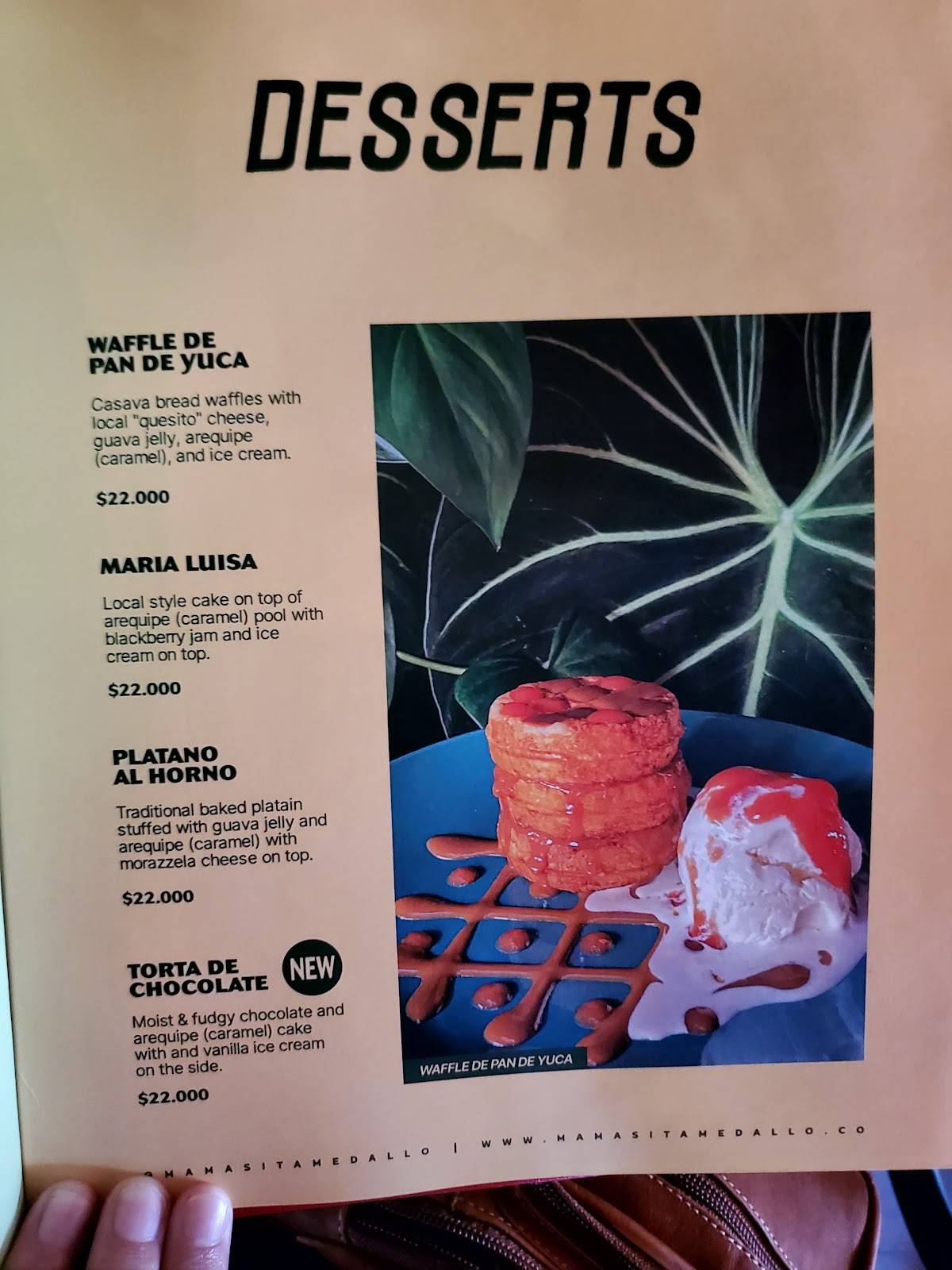 Carta del pub y bar Mamasita Medallo, Medellín