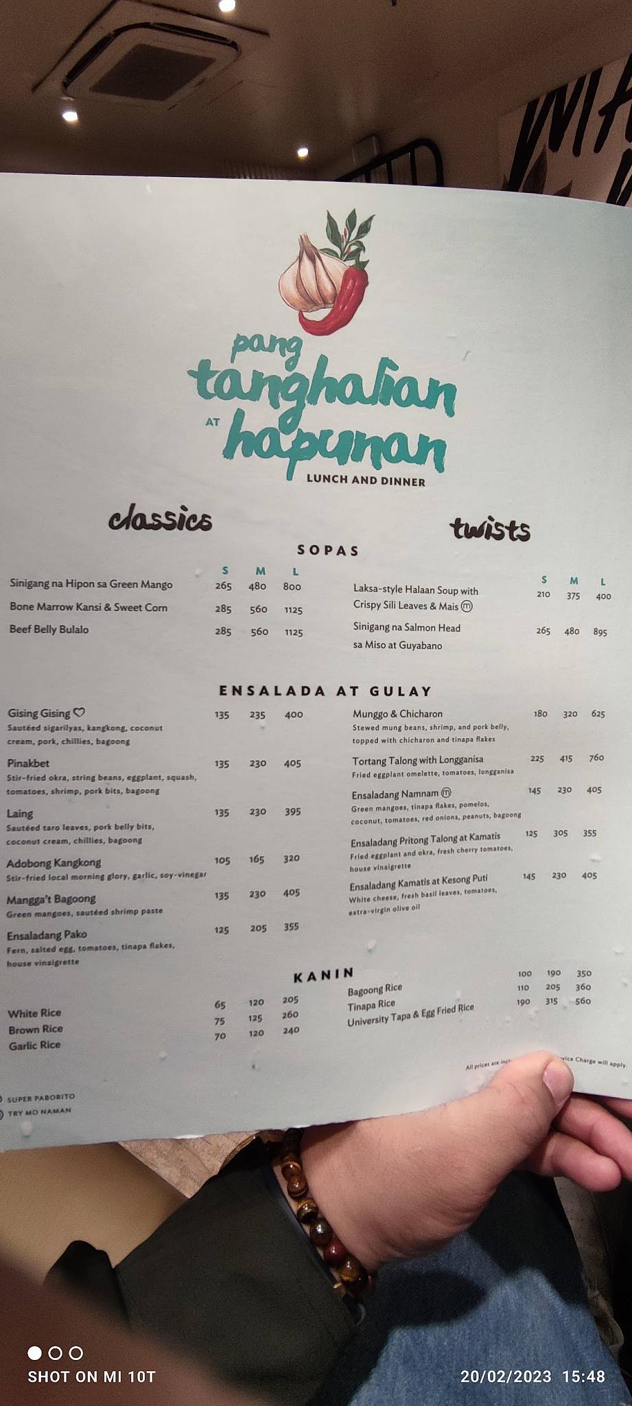 Menu at Manam Cafe Megamall, Mandaluyong, 3/F Mega Fashion Hall