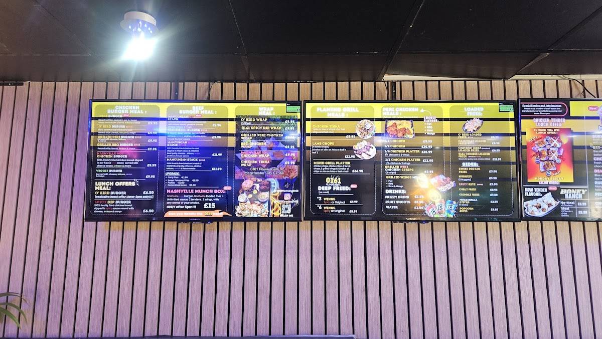 Menu at 0161 Flamin Grill fast food, Manchester
