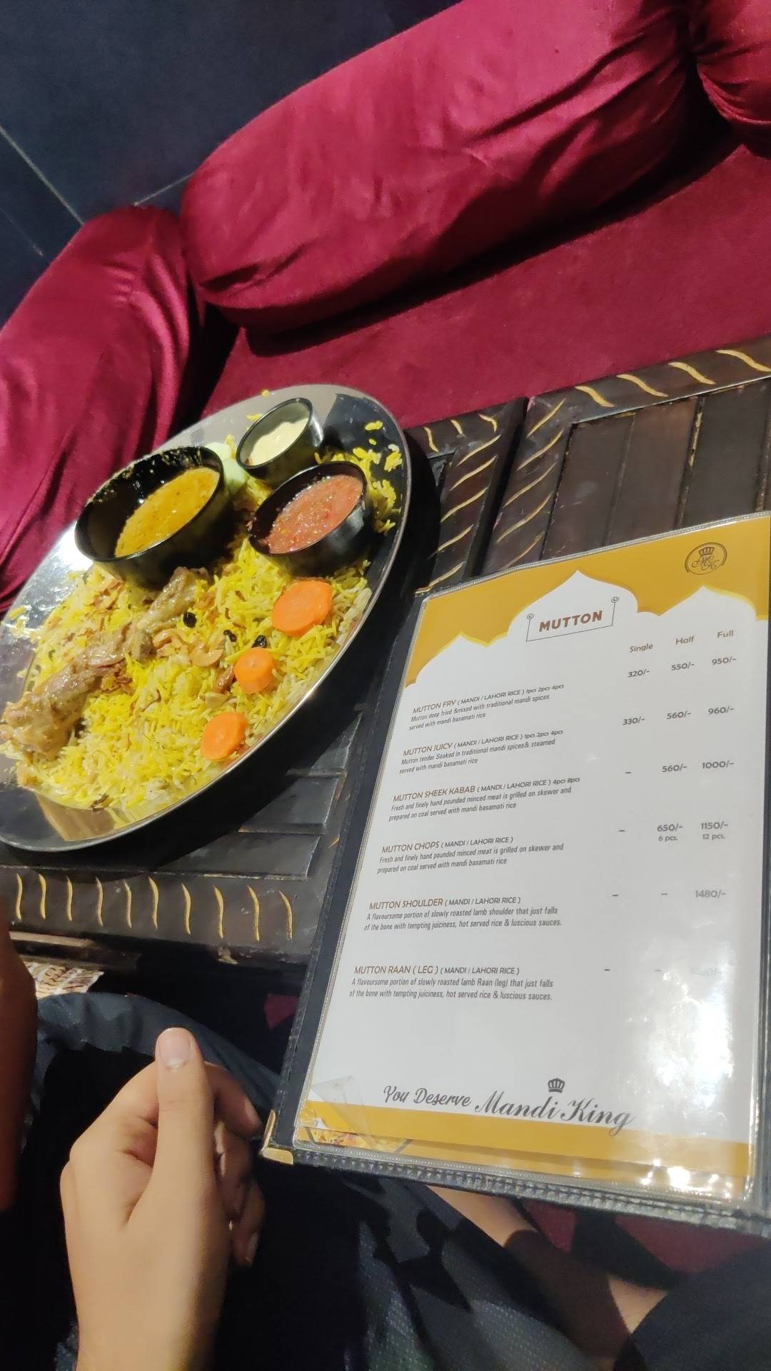 Menu at Mandi King Elite, Hyderabad