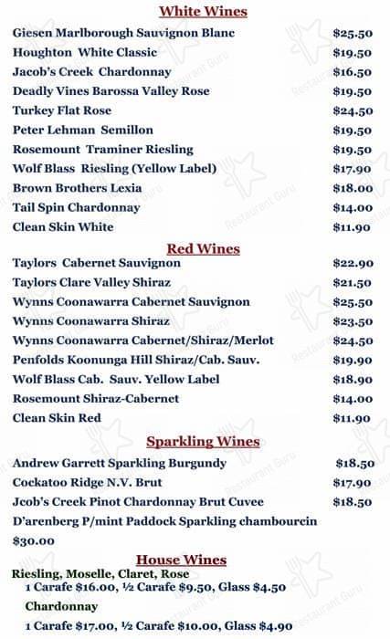 Menu at Manee Siam Thai Restaurant, Goodwood