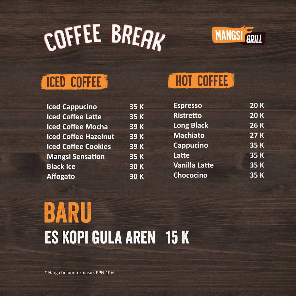 Carta de Mangsi Grill Teuku Umar Barat, Denpasar