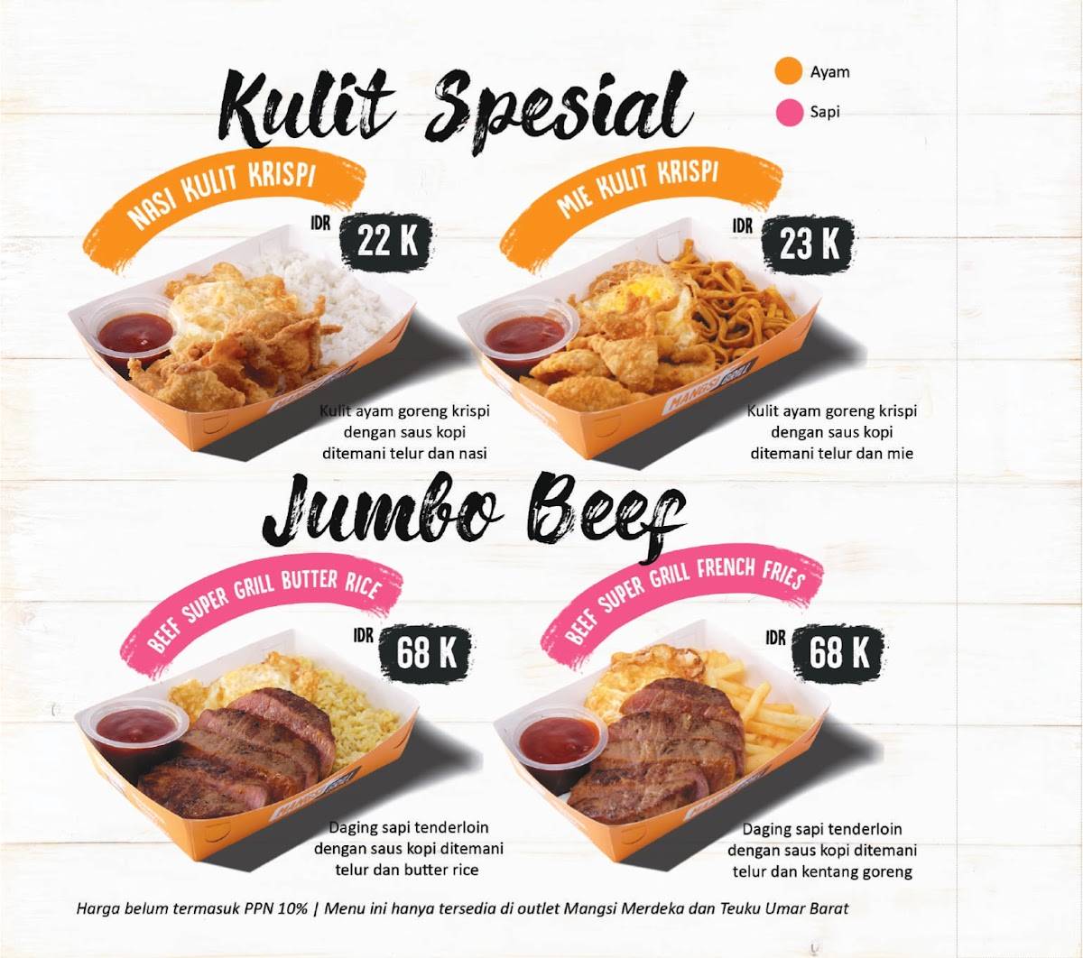 Carta de Mangsi Grill Teuku Umar Barat, Denpasar
