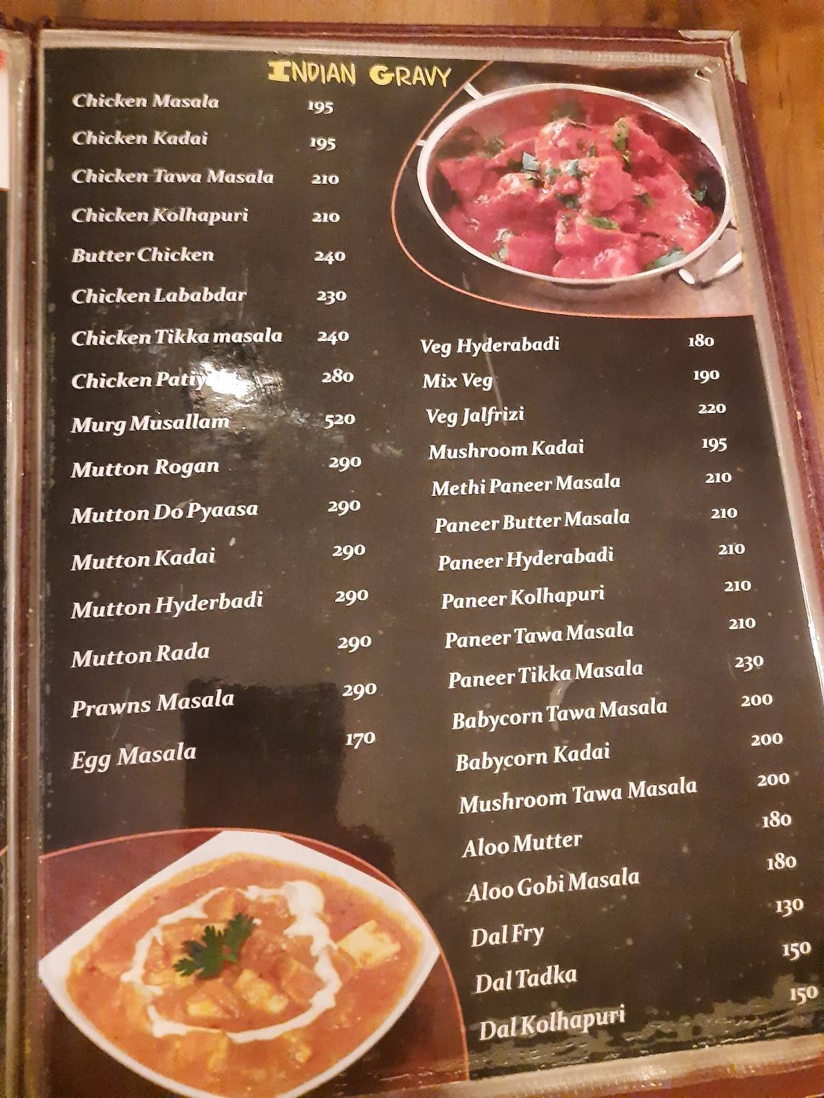 Menu at Hadiqa, Manipal, Smrithi Bhavan