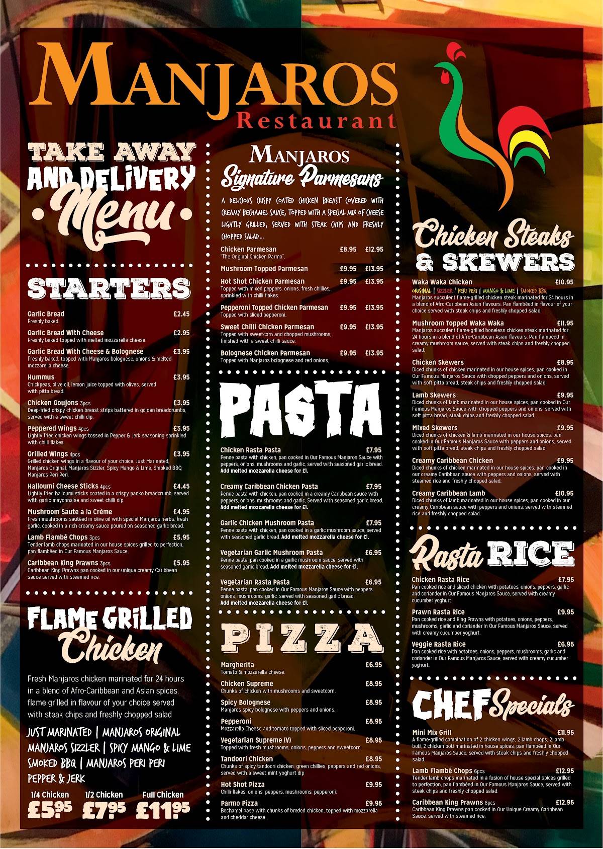 Menu At Manjaros Darlington Restaurant Darlington