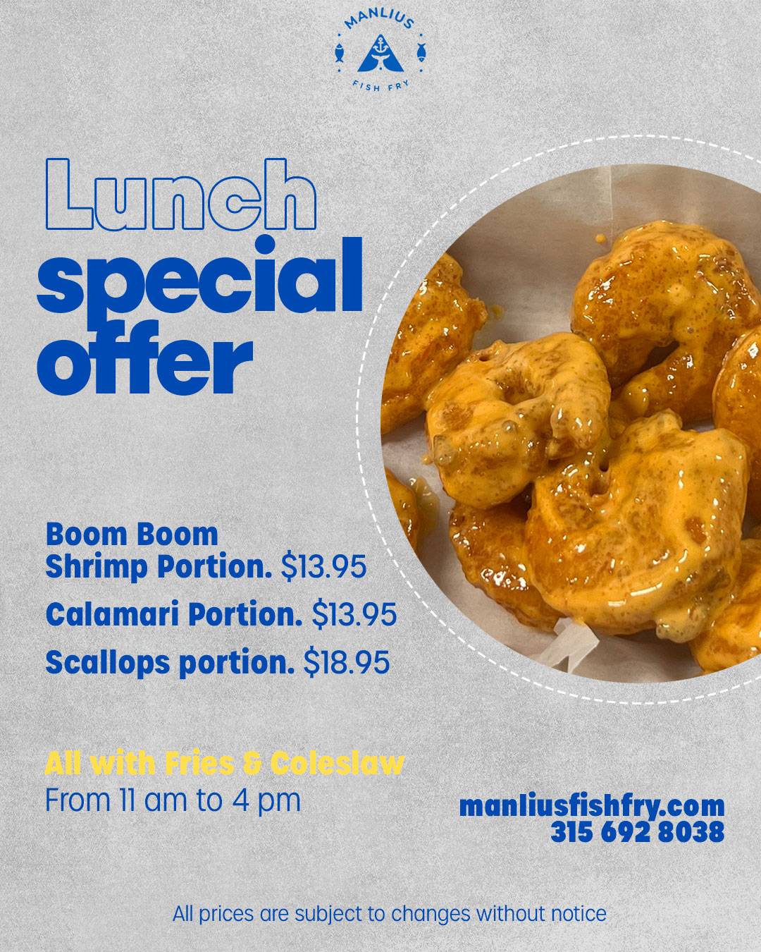 Menu at Manlius Fish Fry & Mediterranean restaurant, Manlius