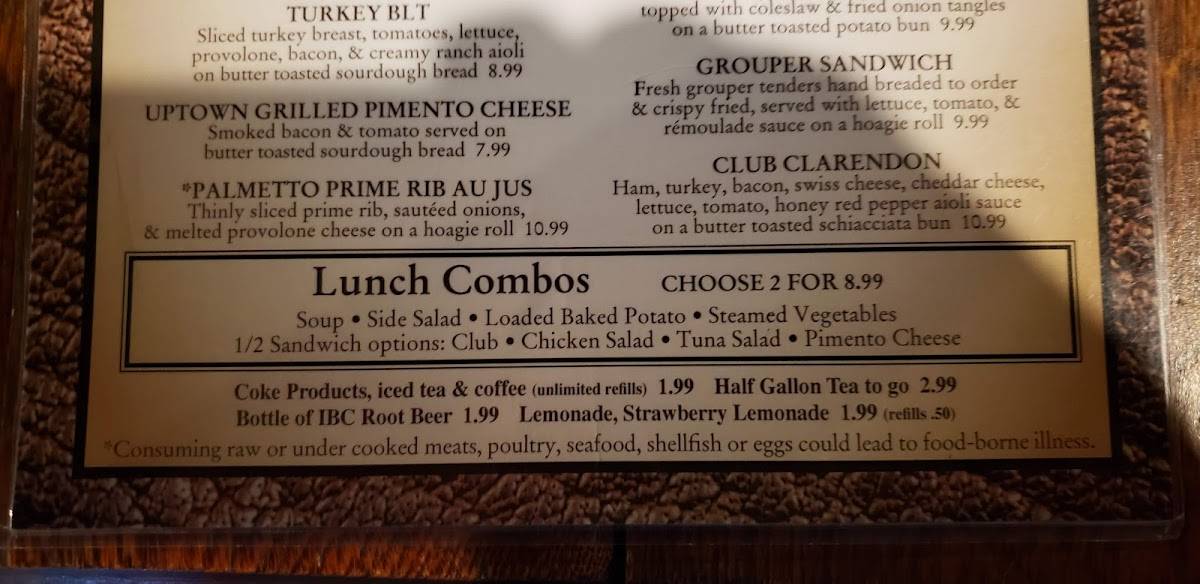 Menu at Porter Jacks Grill steakhouse, Manning