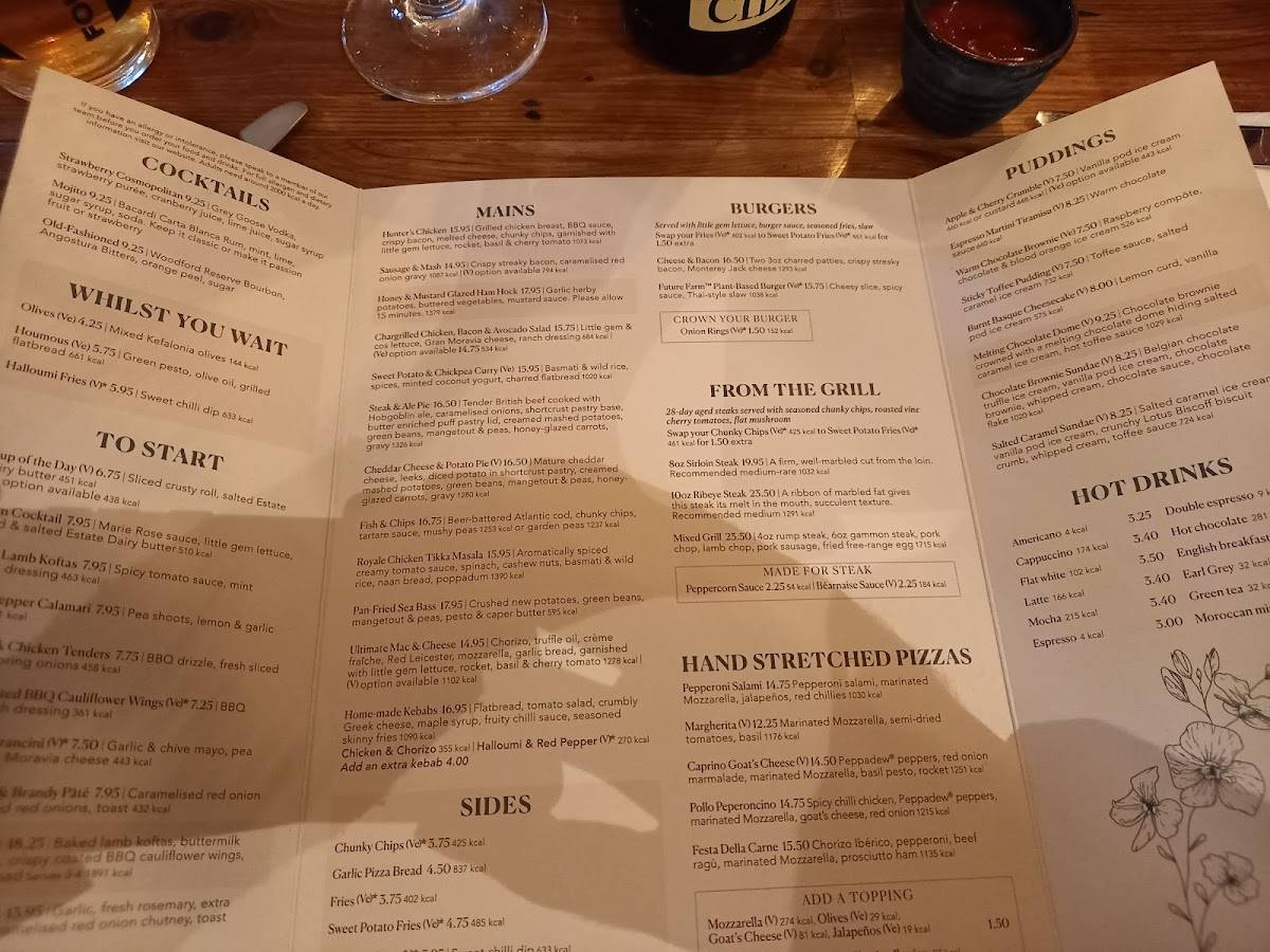 Menu at Manor House of Whittington pub & bar, Stourbridge