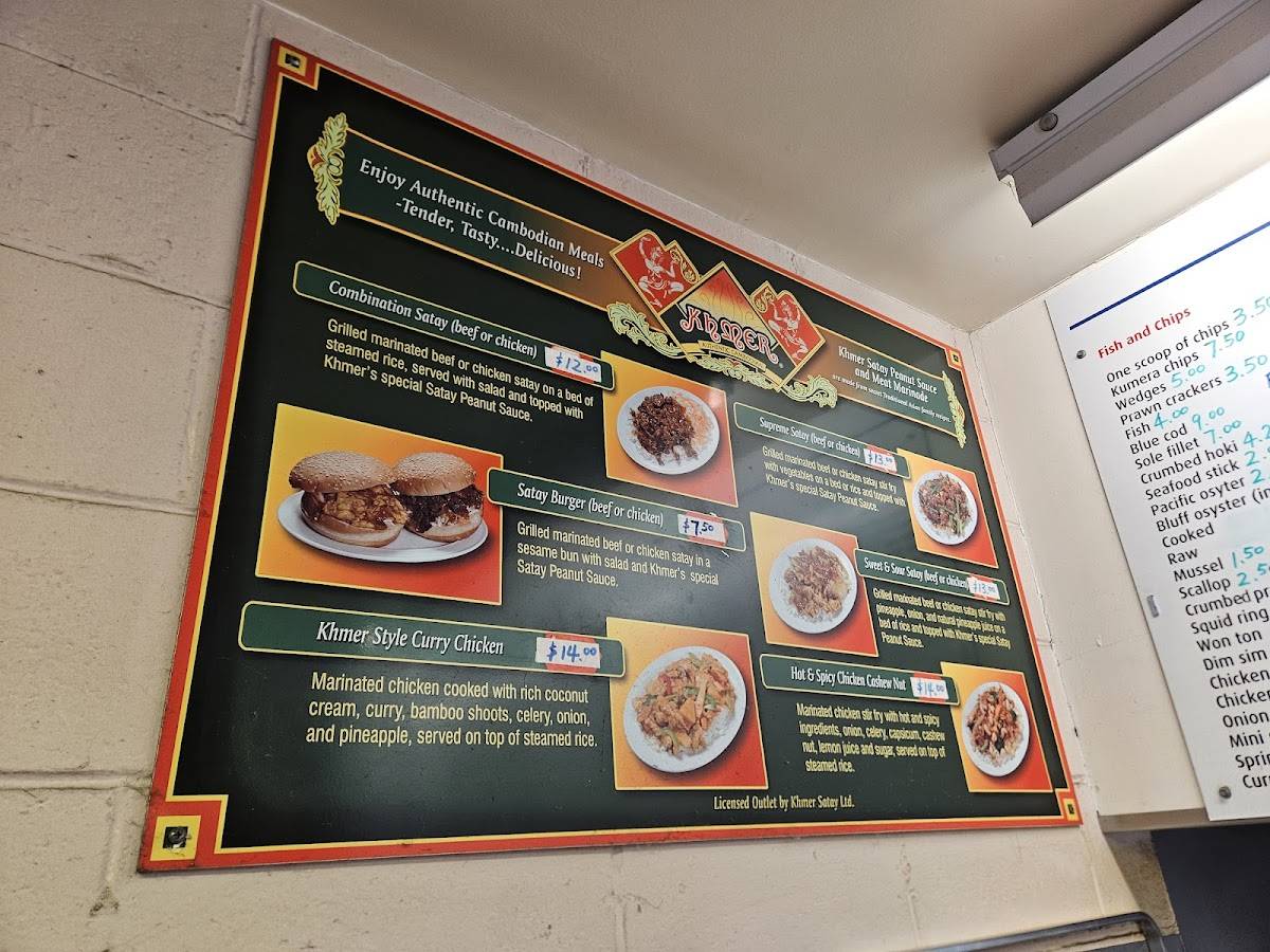 Menu at Māori Hill Takeaways fast food, Dunedin