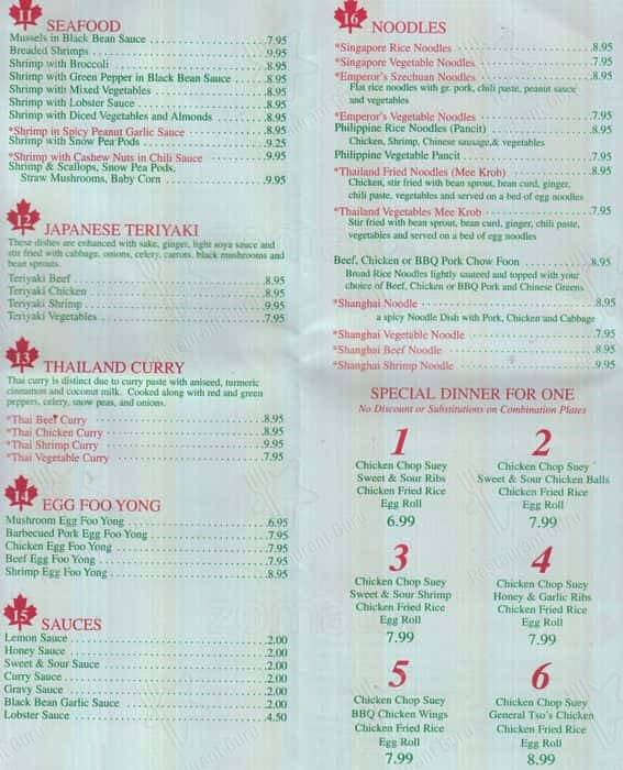 Menu at Maple Garden Chinese Restaurant, Vaughan, Keele St