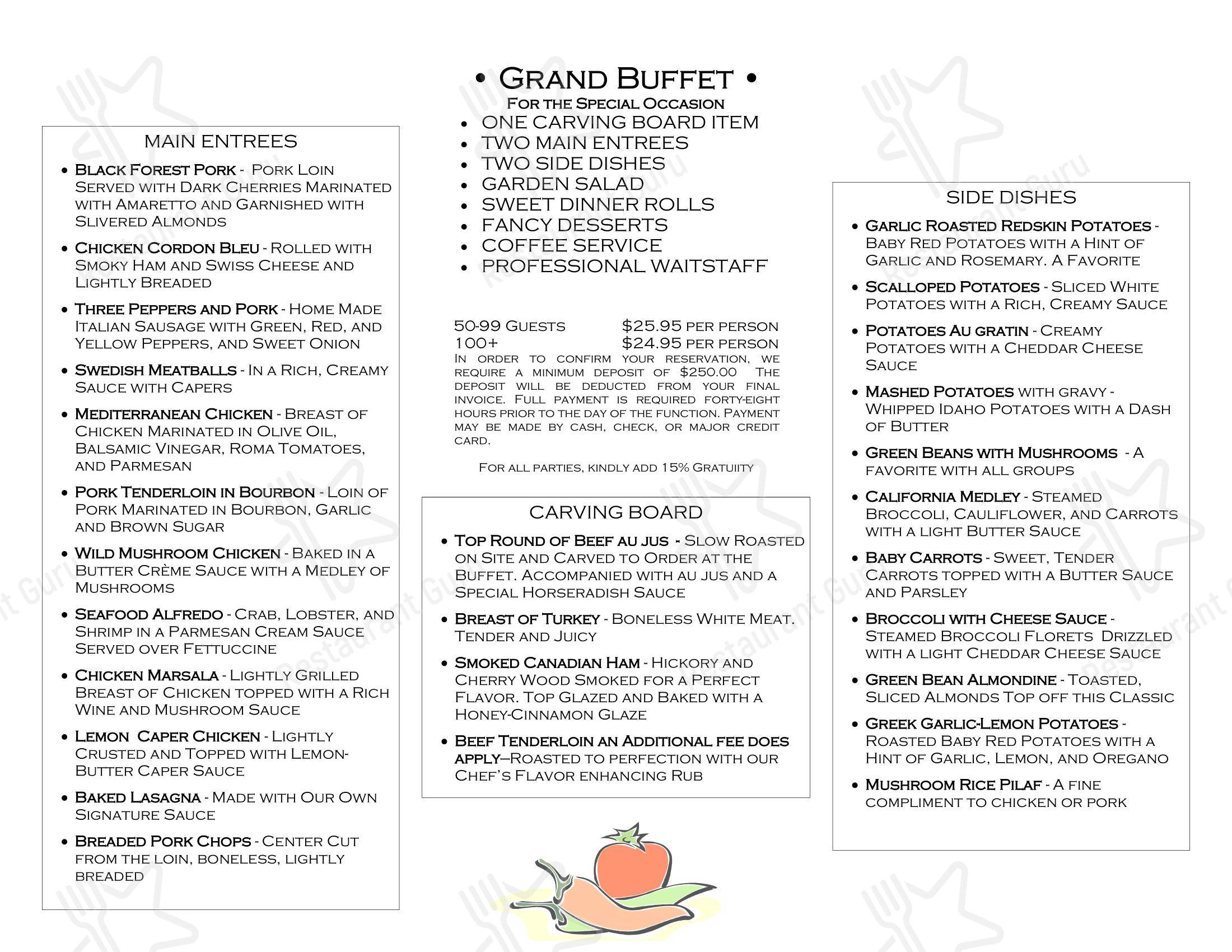 Menu at Maple Heights Catering restaurant, Maple Heights