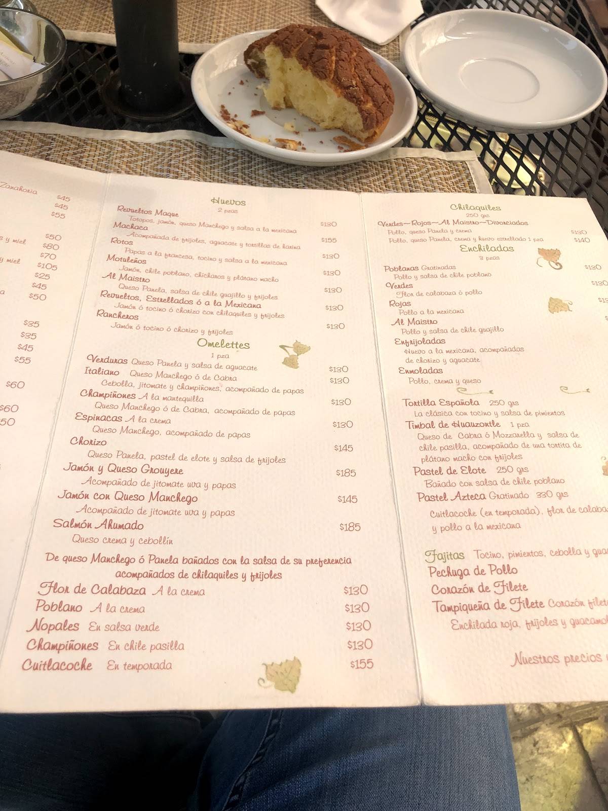 Carta del café Maque, Ciudad del México, Av. Emilio Castelar 209 G