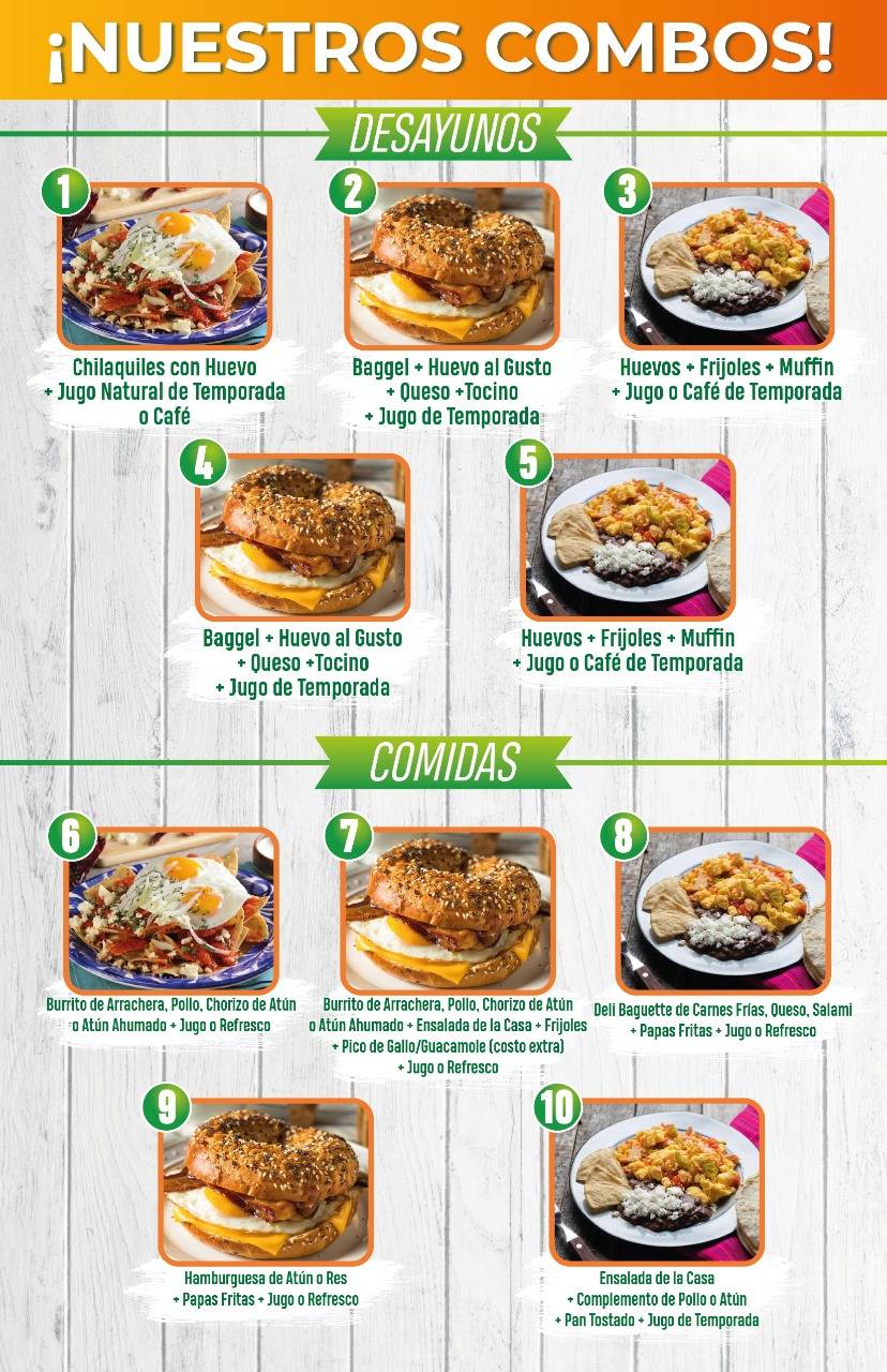 Menu at Mar de Jugos restaurant, Puerto Vallarta