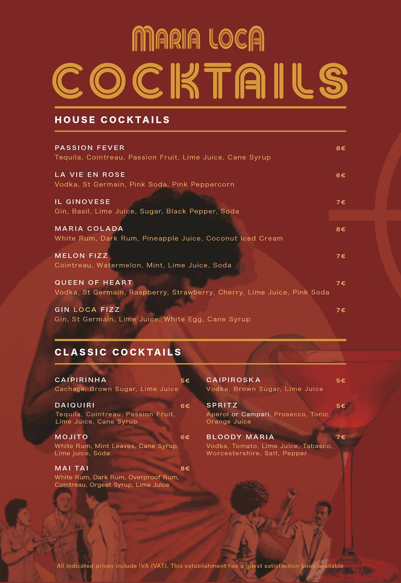 Menu em Maria Loca Bar, Lisboa