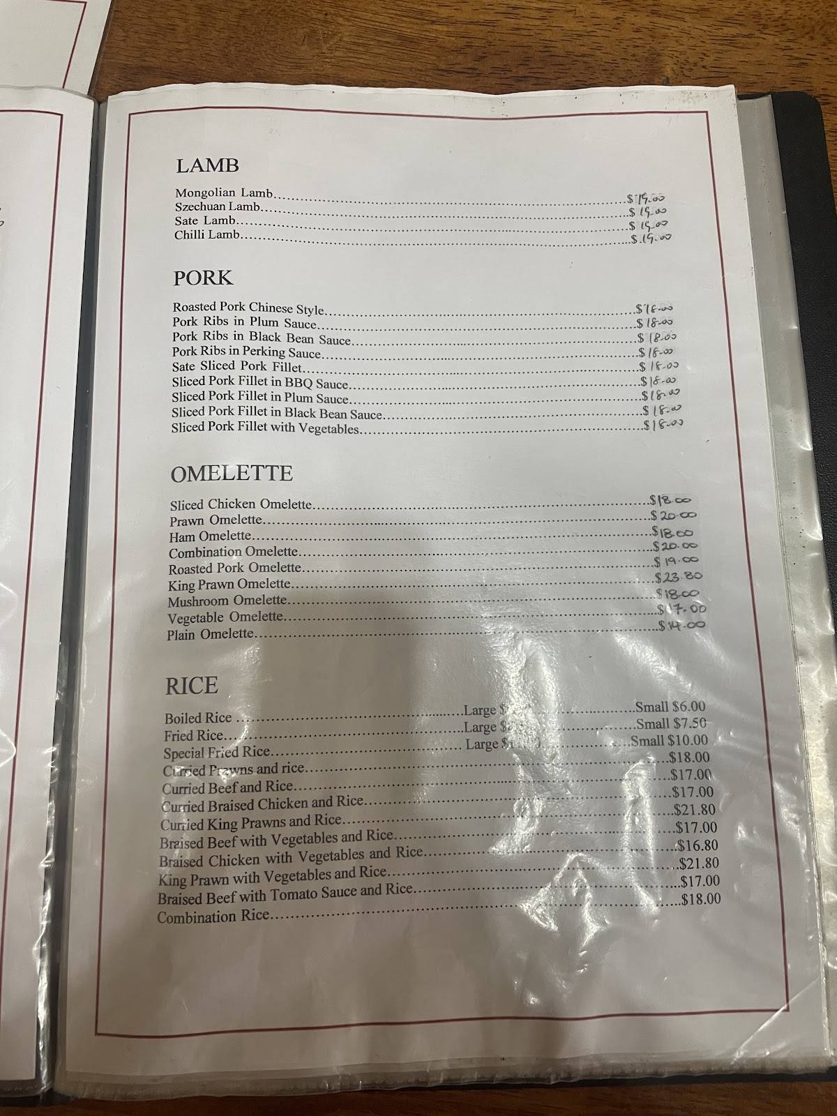 Menu at Marigold Garden Chinese Restaurant, Bathurst