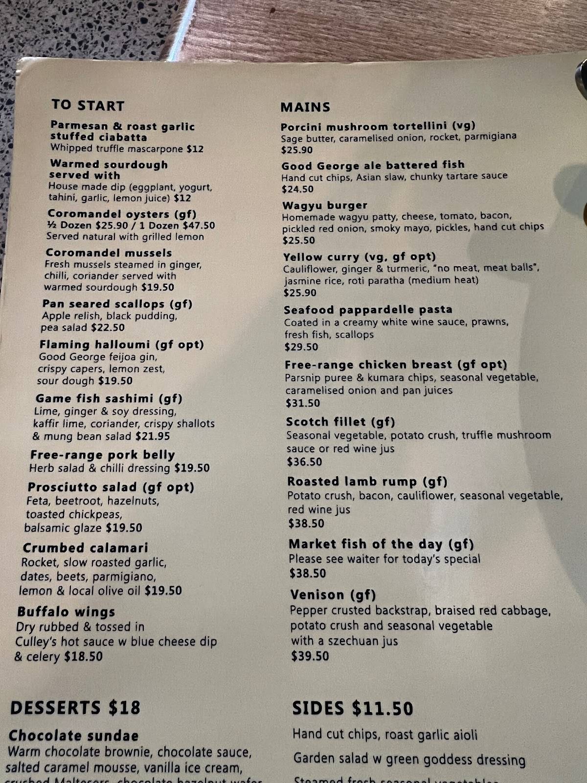 Carta del restaurante Marina Bay Eatery (Fully Licensed), Whitianga