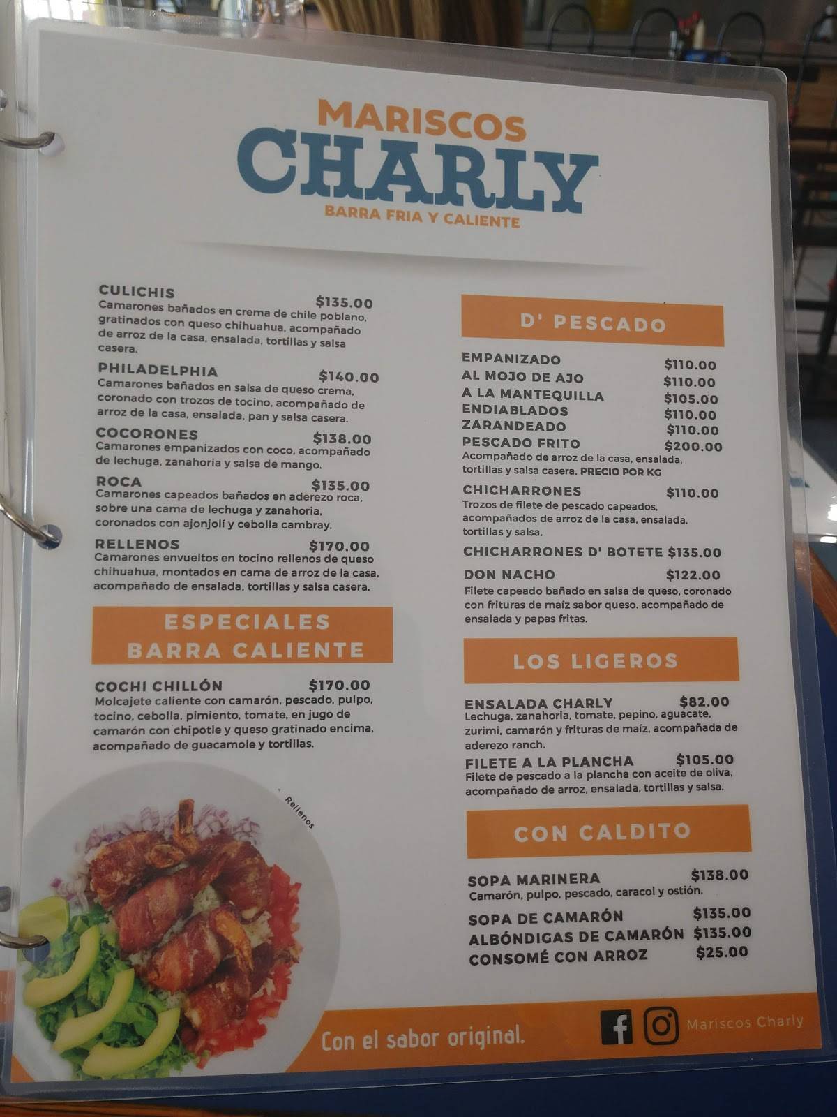 Carta del restaurante Mariscos charly, Culiacán Rosales, Av ...