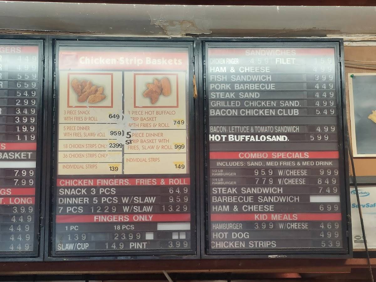 Menu at Mark's restaurant, Brewton