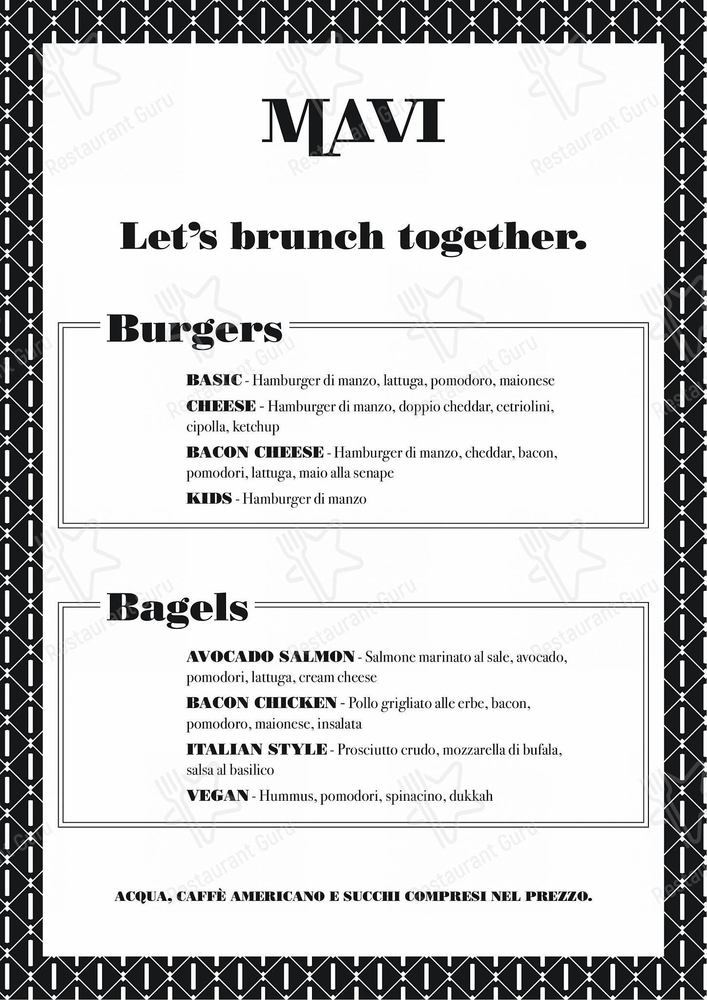 Menu at Mavi restaurant, Rome, Lungotevere di Pietra Papa