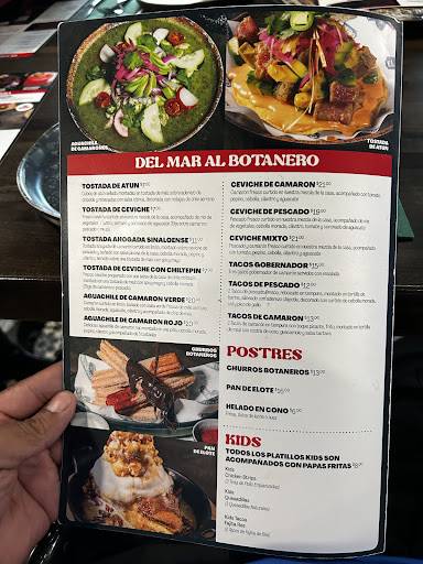Menu at El Botanero by 100% AM restaurant, McAllen