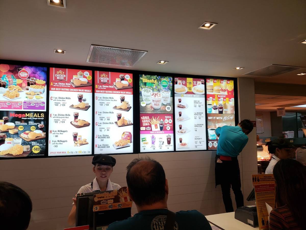 Carta del restaurante McDonald's KJC Compound, Dávao, 1