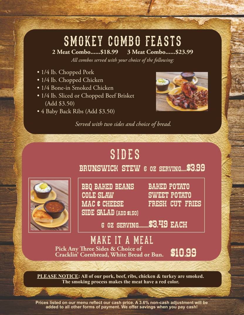 Menu at McGhin's Southern Pit Bar-B-Que, Griffin