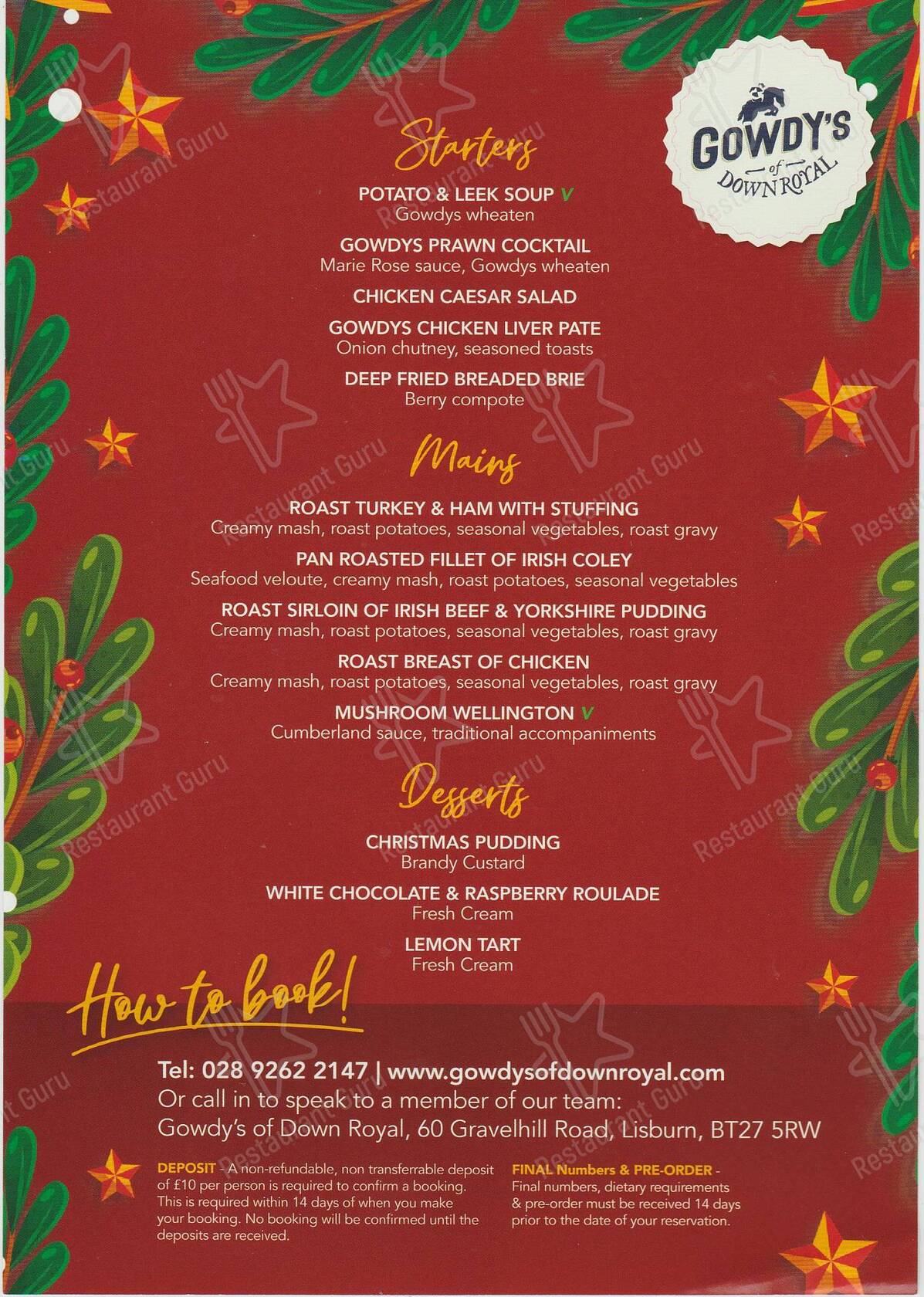 Menu at McLarnons Ramble Inn pub & bar, Antrim
