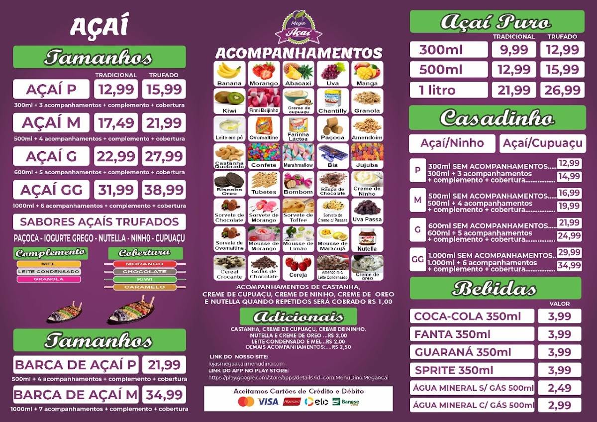 Menu em Mega Açai UFS pub & Bar, Aracaju
