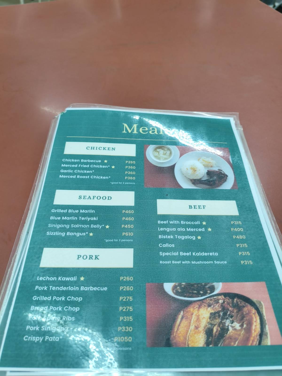 Menu at Merced Bakehouse and Restaurant, Quezon City, 869 Epifanio de ...
