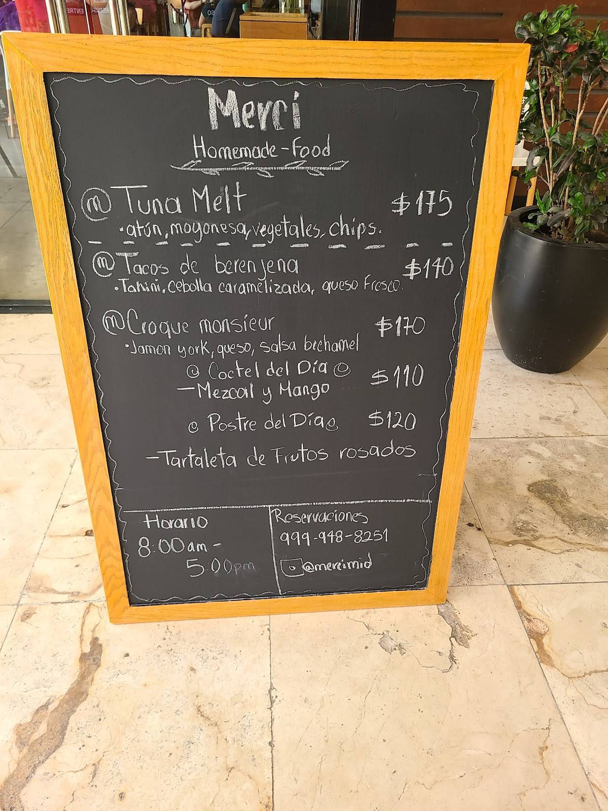 Carta del restaurante Merci Paseo 60, Merida, PLAZA PASEO 60