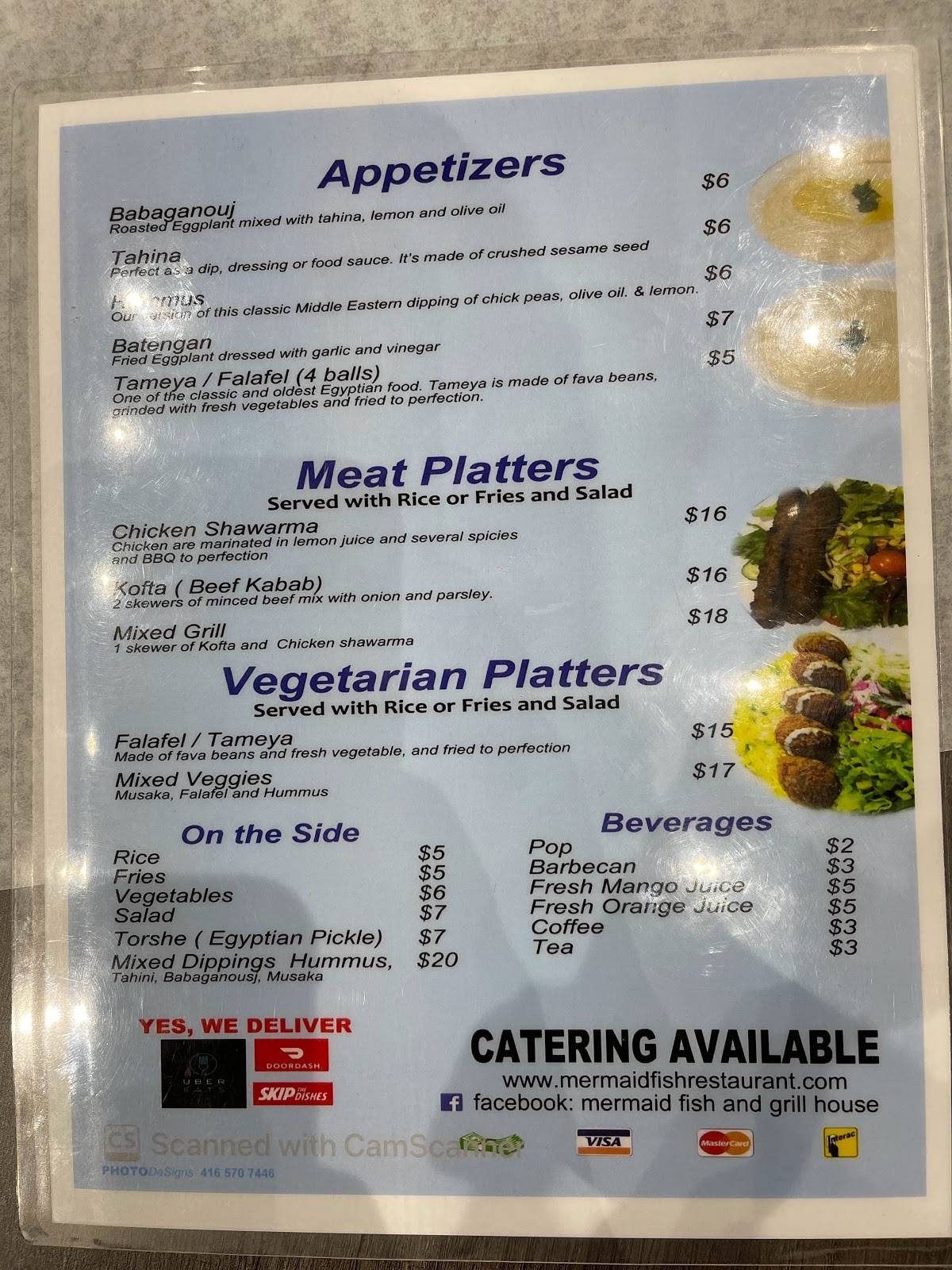Menu at Mermaid Fish & Grill House restaurant, Mississauga