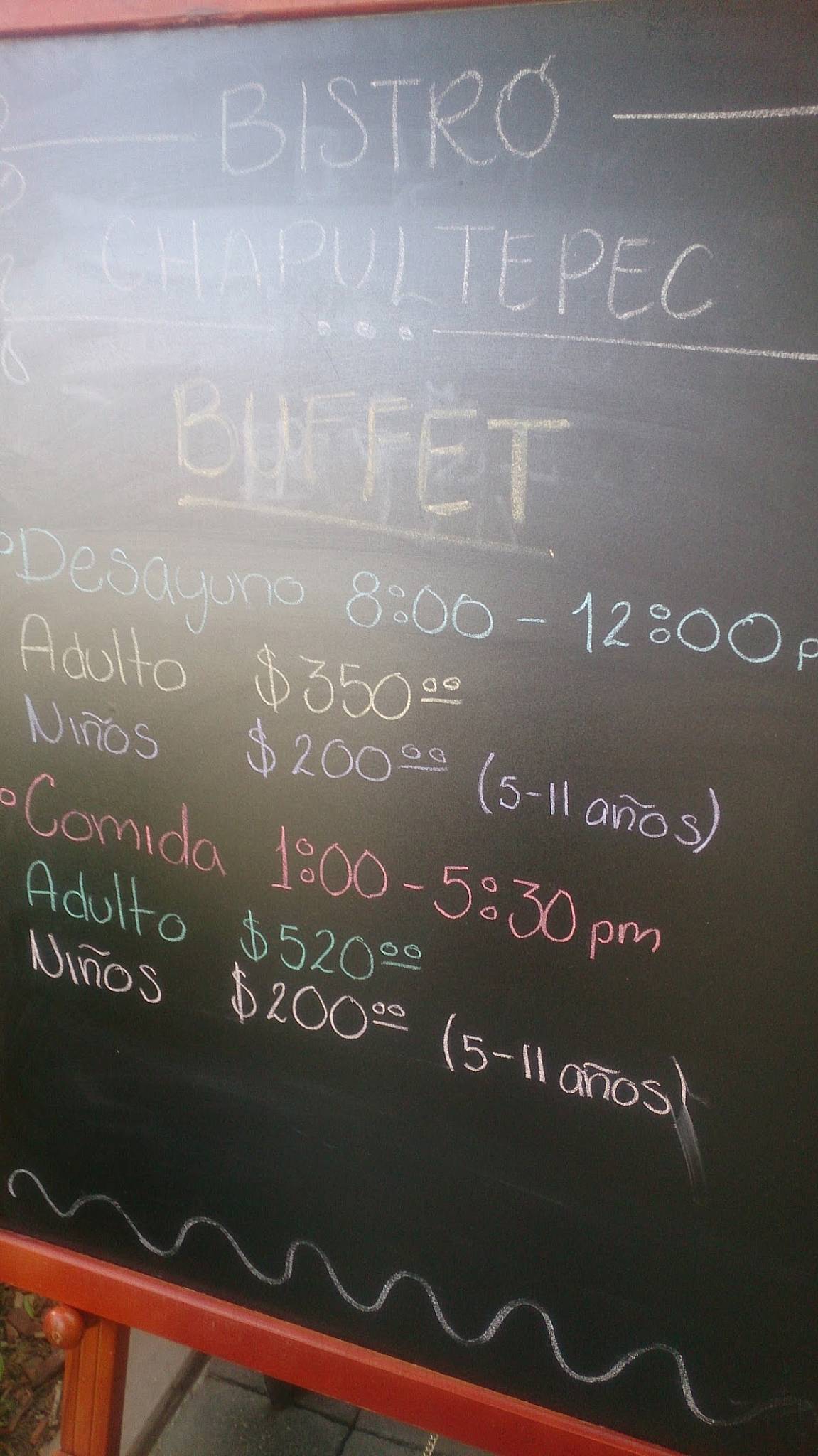 Carta del restaurante Bistró Chapultepec, Ciudad López Mateos, Calle ...