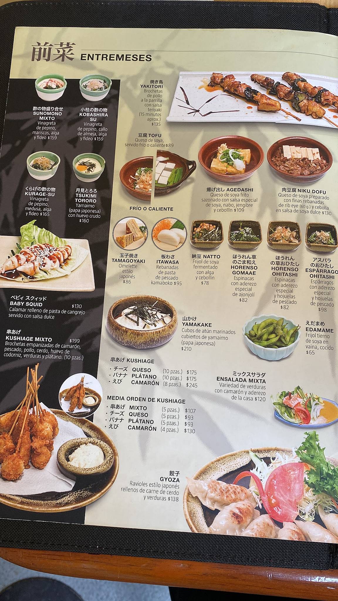 Carta de Restaurante Nagaoka, Ciudad de México, Arkansas 38 Col.Nápoles ...