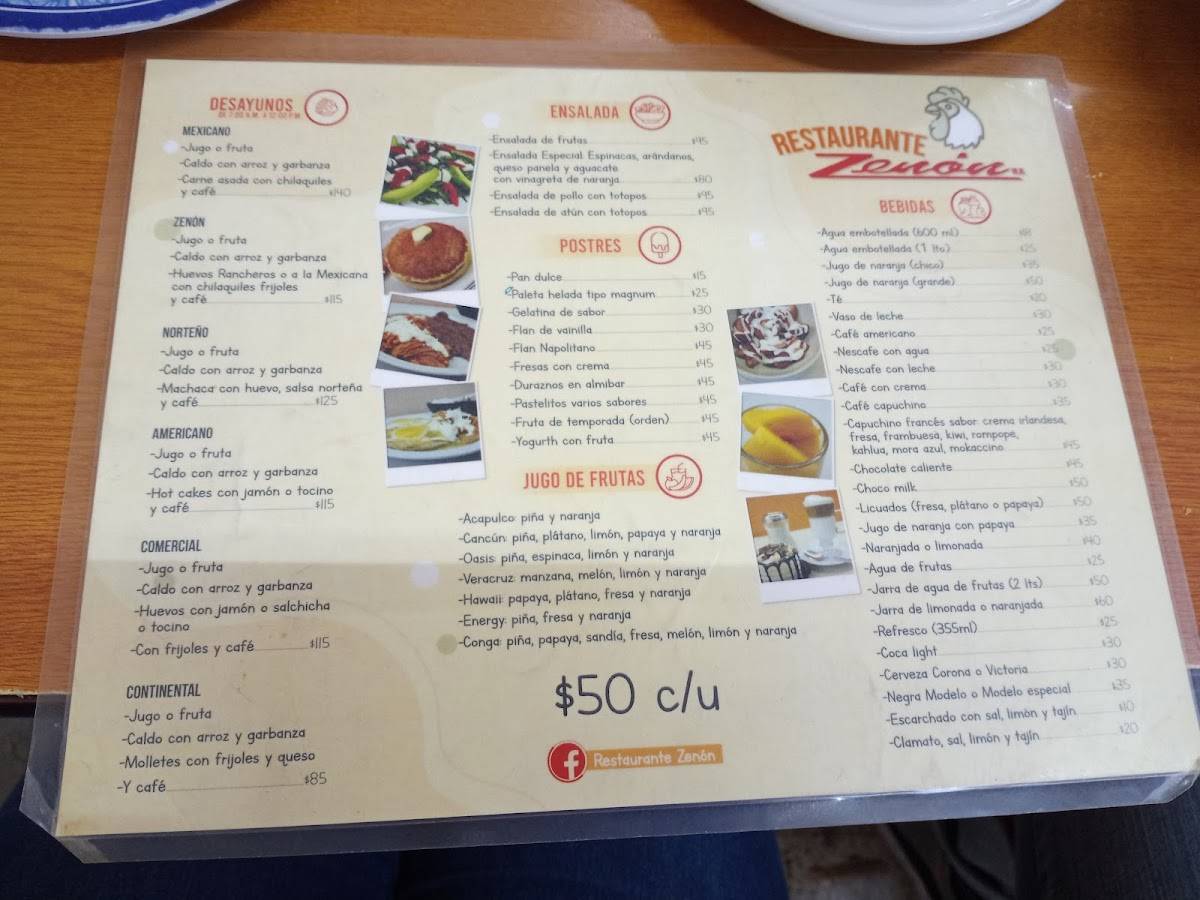 Carta de Restaurante Zénon Misterios, Ciudad de México, Calz. de los ...