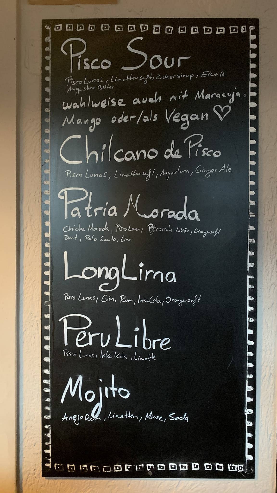 Speisekarte von Mi Peru restaurant, Darmstadt