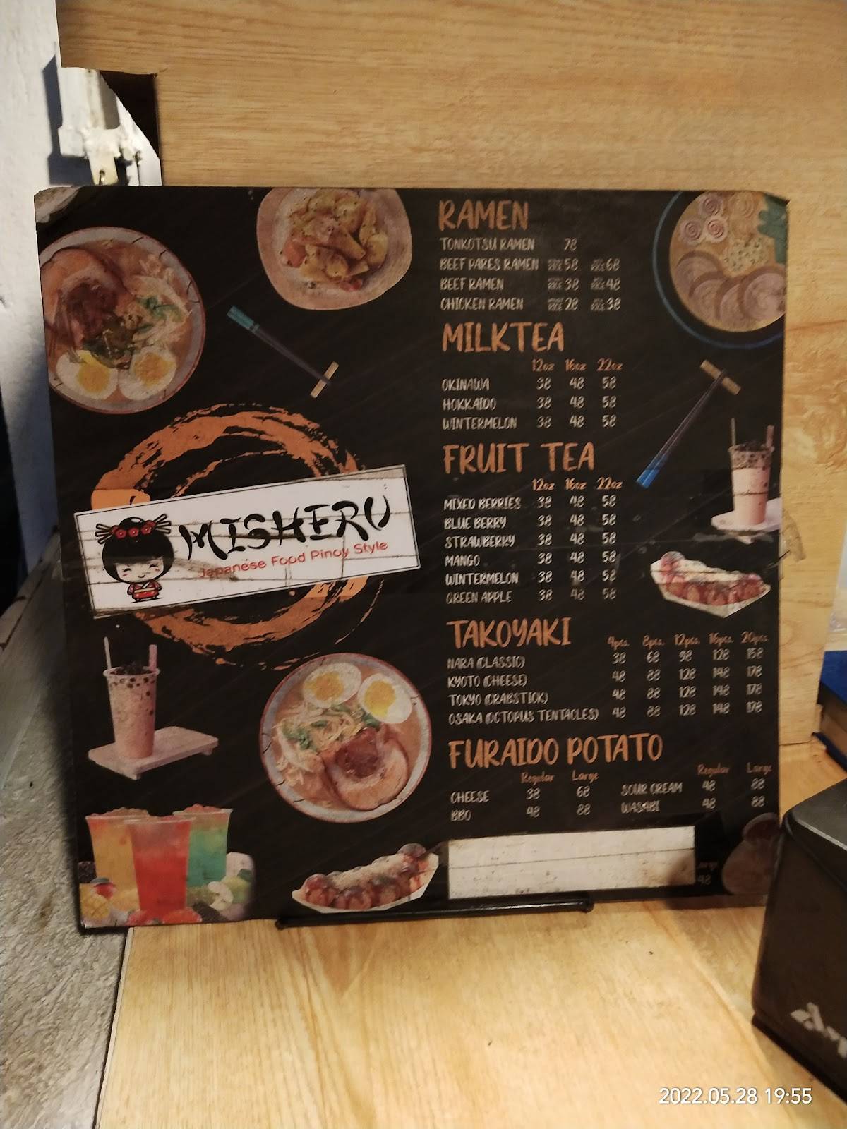 Menu at Misheru Japanese Food Pinoy Style restaurant, Amadeo