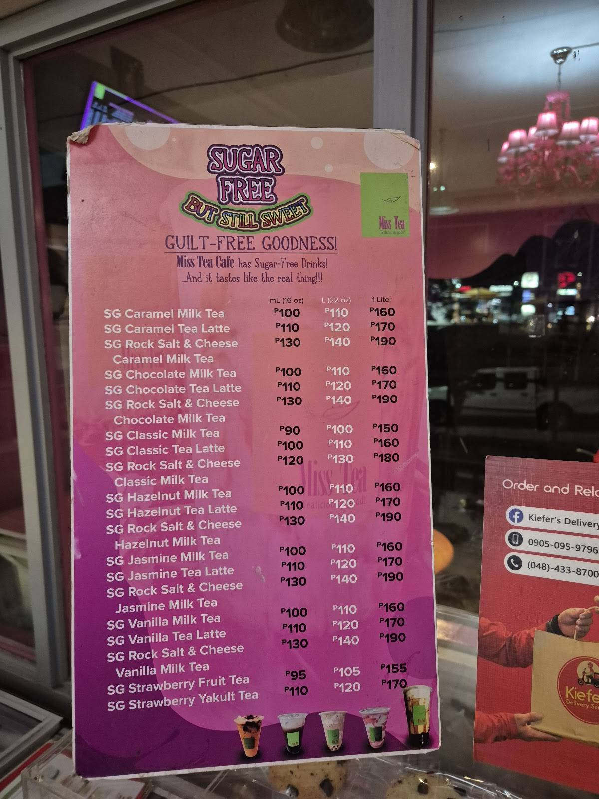 Menu at Miss Tea cafe, Puerto Princesa, QP3X+J4M