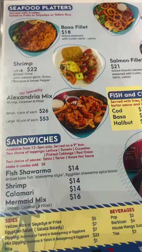Menu at Mermaid Fish & Grill House restaurant, Mississauga