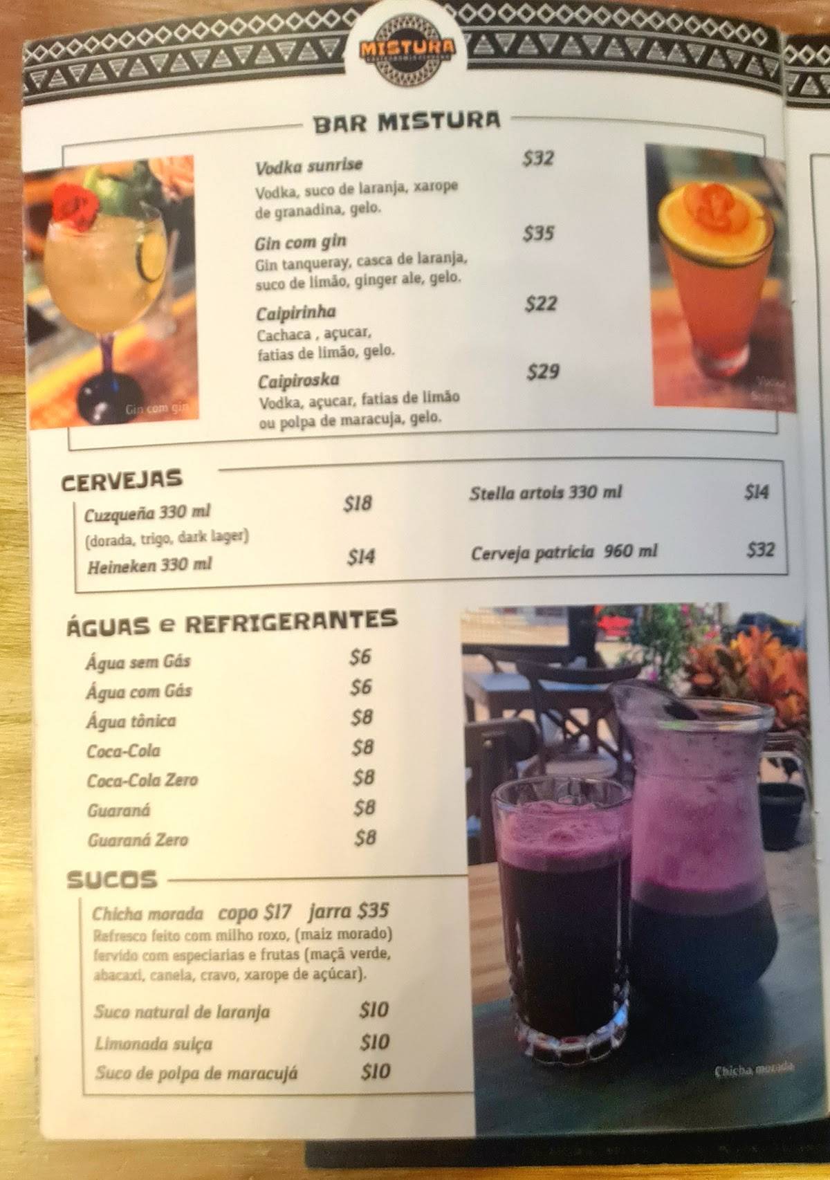 Menu em Mistura - Gastronomia Peruana restaurante, São Paulo